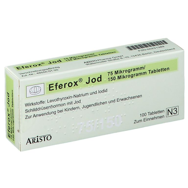 Eferox® Jod 75 µg/150 µg 100 St mit dem E-Rezept kaufen - Shop Apotheke
