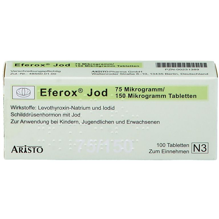 Eferox® Jod 75 µg/150 µg 100 St mit dem E-Rezept kaufen - Shop Apotheke
