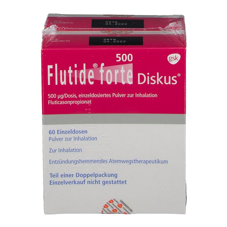Flutide® forte 500 Diskus® 2x60 St mit dem E-Rezept kaufen - Shop Apotheke