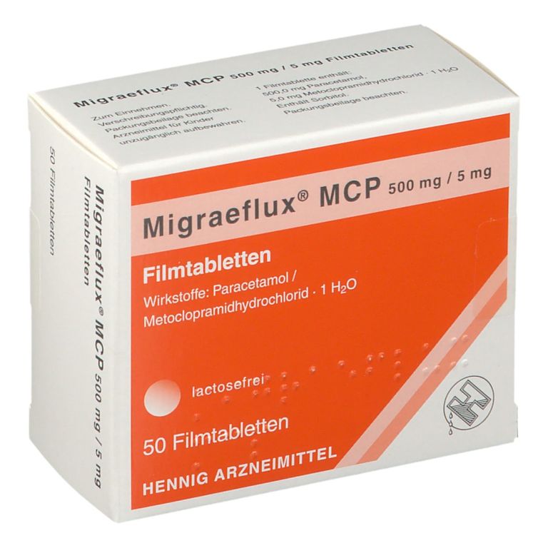Migraeflux® MCP 500 mg/5 mg 50 St mit dem E-Rezept kaufen - Shop Apotheke