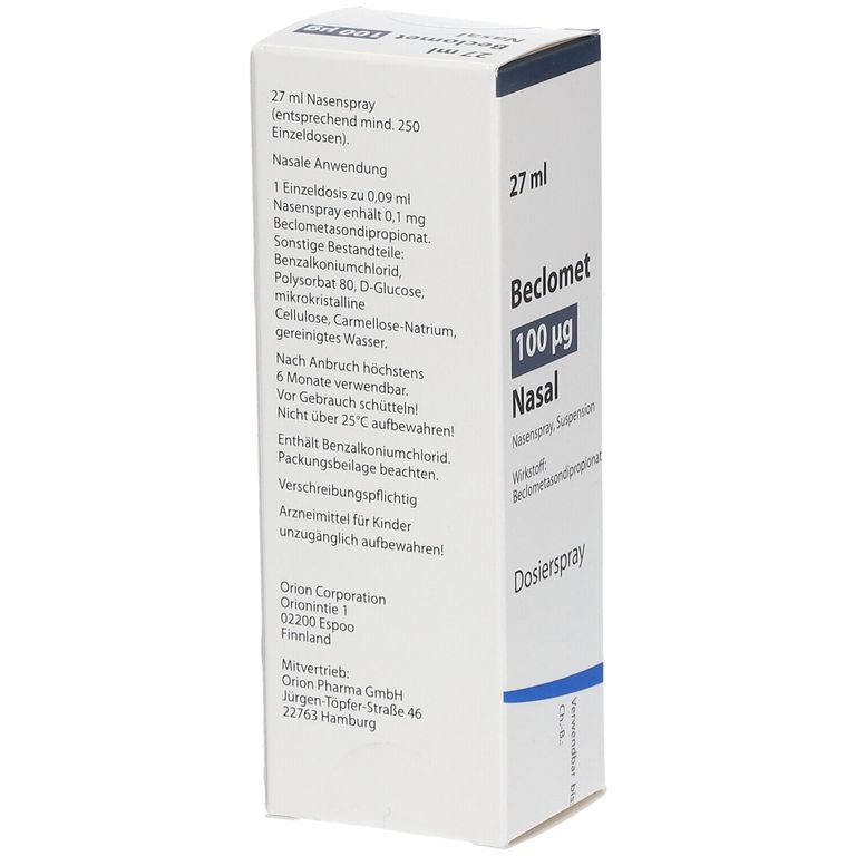 Beclomet 100 ug Nasal 27 ml mit dem E-Rezept kaufen - Shop Apotheke