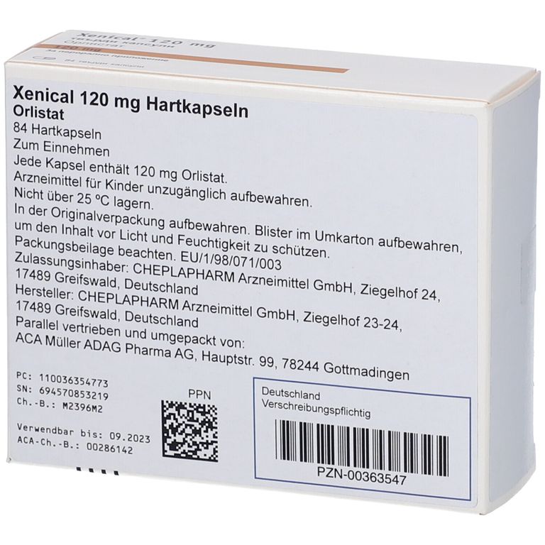 Xenical® 120Mg 84 St mit dem E-Rezept kaufen - Shop Apotheke