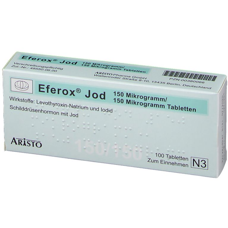 Eferox® Jod 150 µg/150 µg 100 St mit dem E-Rezept kaufen - Shop Apotheke