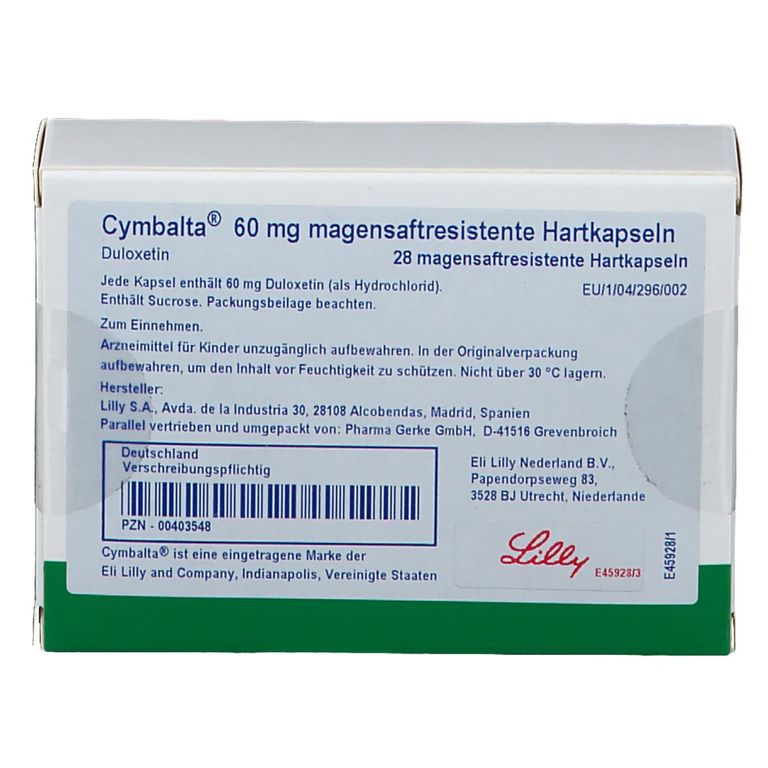 Cymbalta® 60 mg 28 St mit dem E-Rezept kaufen - Shop Apotheke