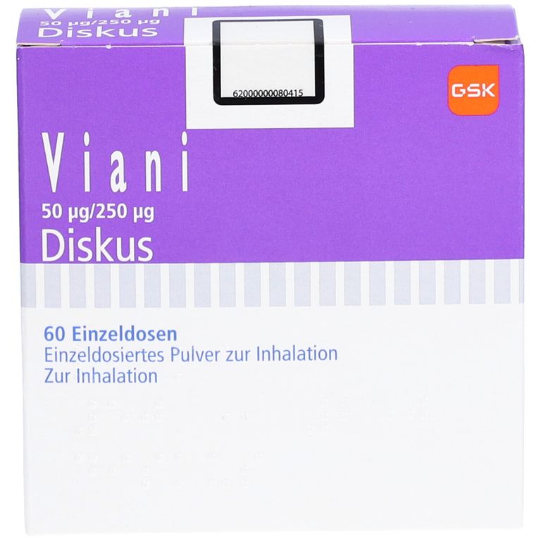 Viani® 50 ug/250 ug Diskus® 60 St mit dem E-Rezept kaufen - Shop Apotheke