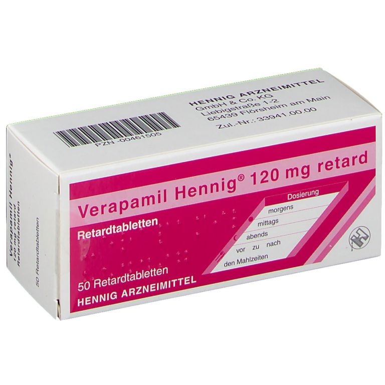 Verapamil Hennig® 120 mg 50 St mit dem E-Rezept kaufen - Shop Apotheke
