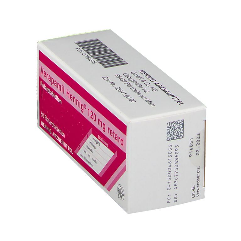 Verapamil Hennig® 120 mg 50 St mit dem E-Rezept kaufen - Shop Apotheke