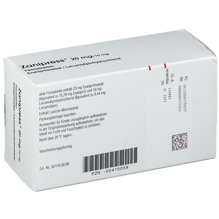 Zanipress® 20 mg/10 mg 100 St mit dem E-Rezept kaufen - Shop Apotheke