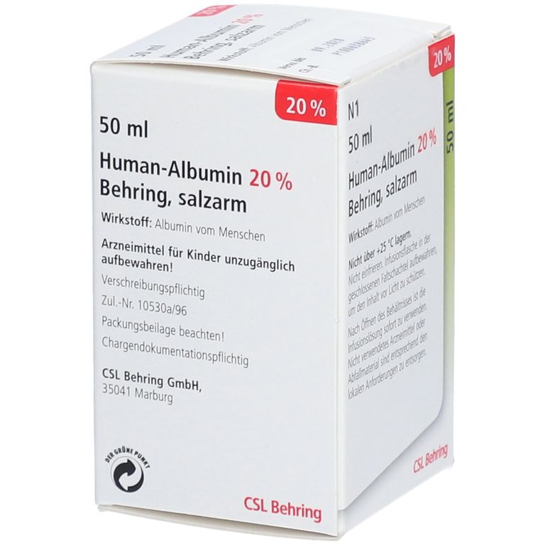 Human Albumin 20% Behring 50 ml mit dem E-Rezept kaufen - Shop Apotheke