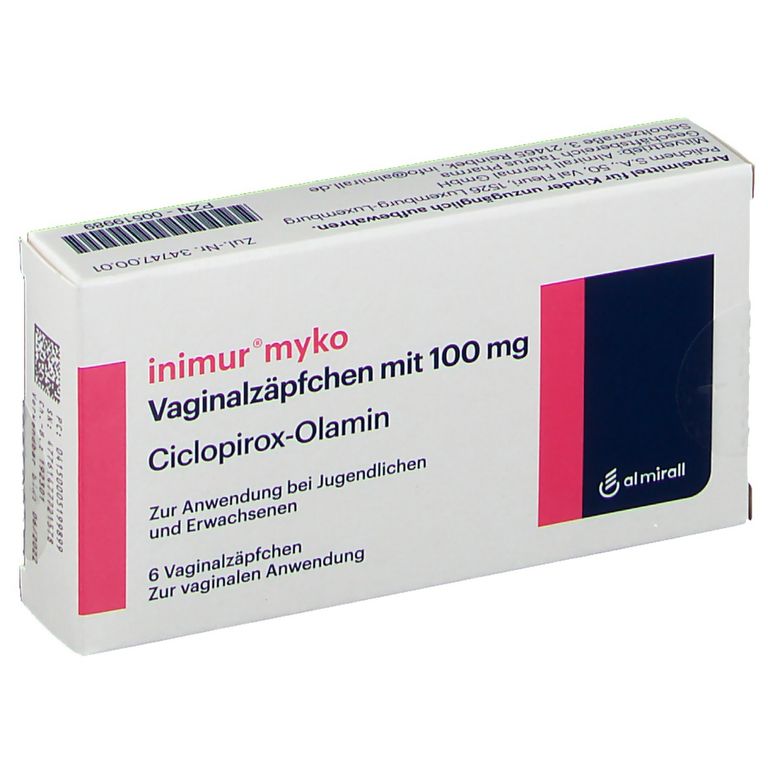 inimur® myko Vaginalzäpfchen 6 St mit dem E-Rezept kaufen - Shop Apotheke