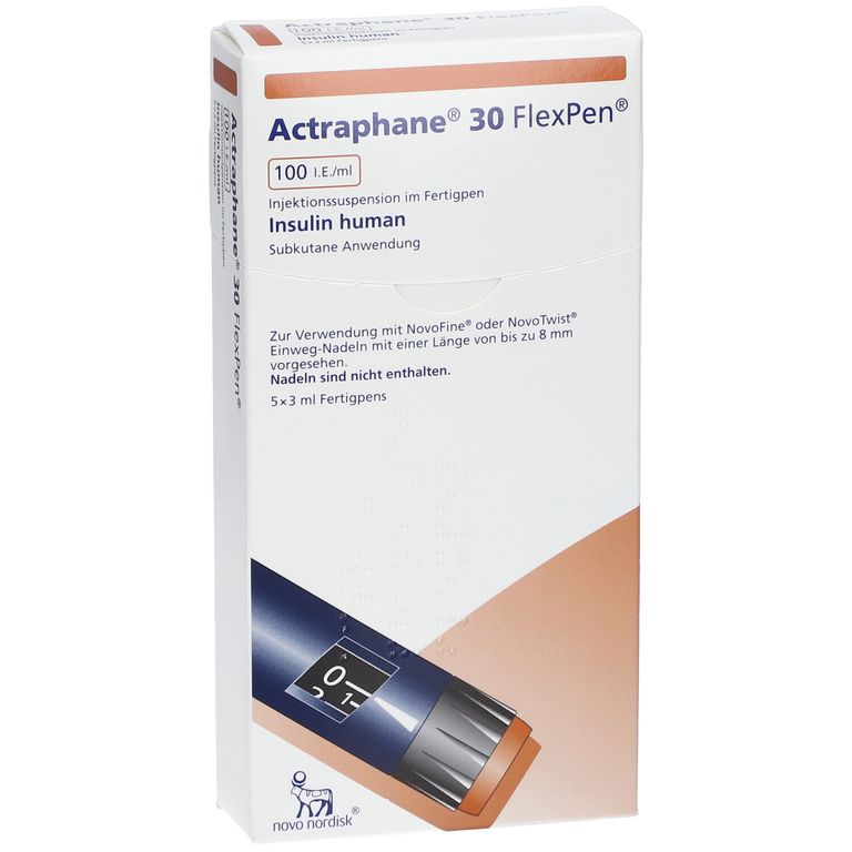 Actraphane® 30 FlexPen® 100 I.E./ml 5x3 ml mit dem E-Rezept kaufen ...