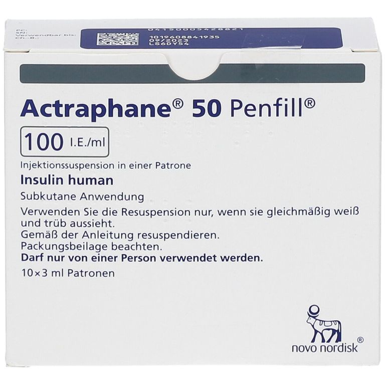 Actraphane® 50 Penfill® 100 I.E./ml 10x3 ml mit dem E-Rezept kaufen ...