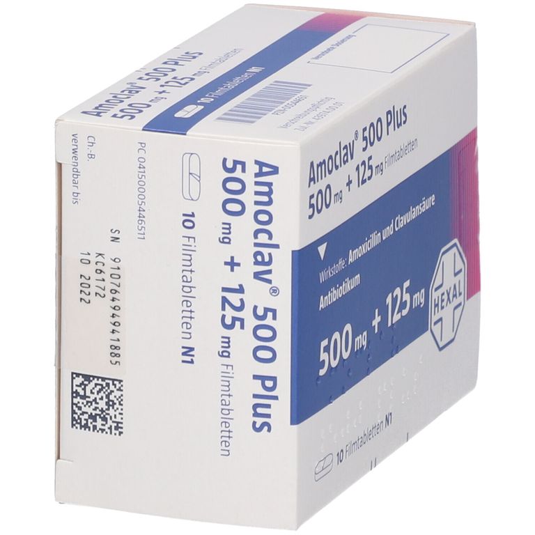 Amoclav® 500 Plus 500 mg + 125 mg 10 St mit dem E-Rezept kaufen - Shop ...