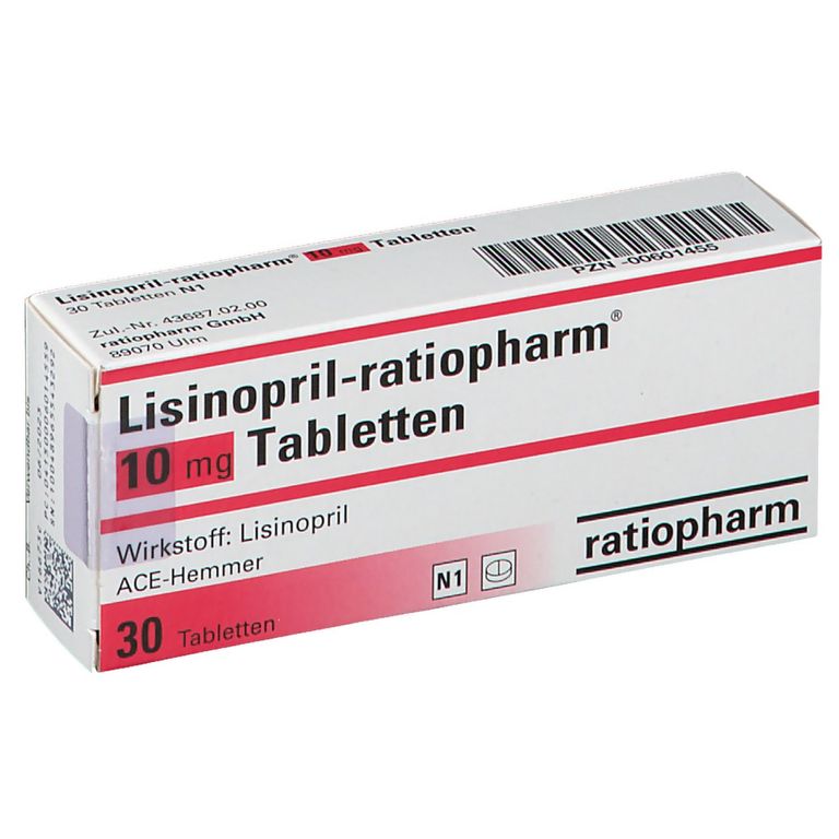 Lisinopril-ratiopharm® 10 mg 30 St mit dem E-Rezept kaufen - Shop Apotheke