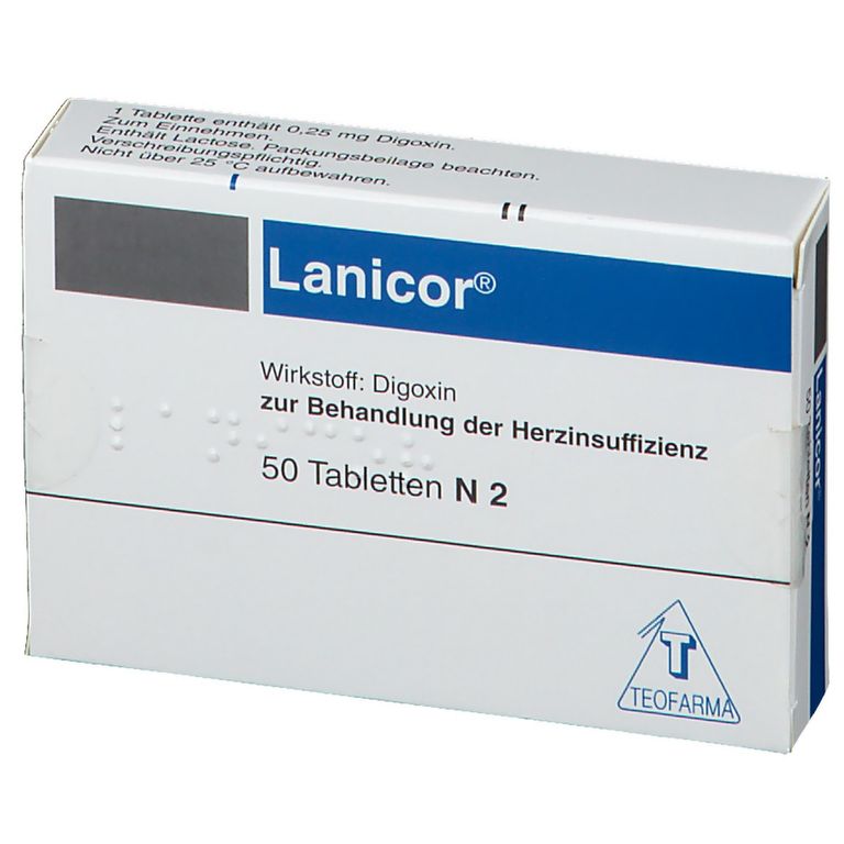 Lanicor® 25 mg Digoxin 50 St mit dem E-Rezept kaufen - Shop Apotheke