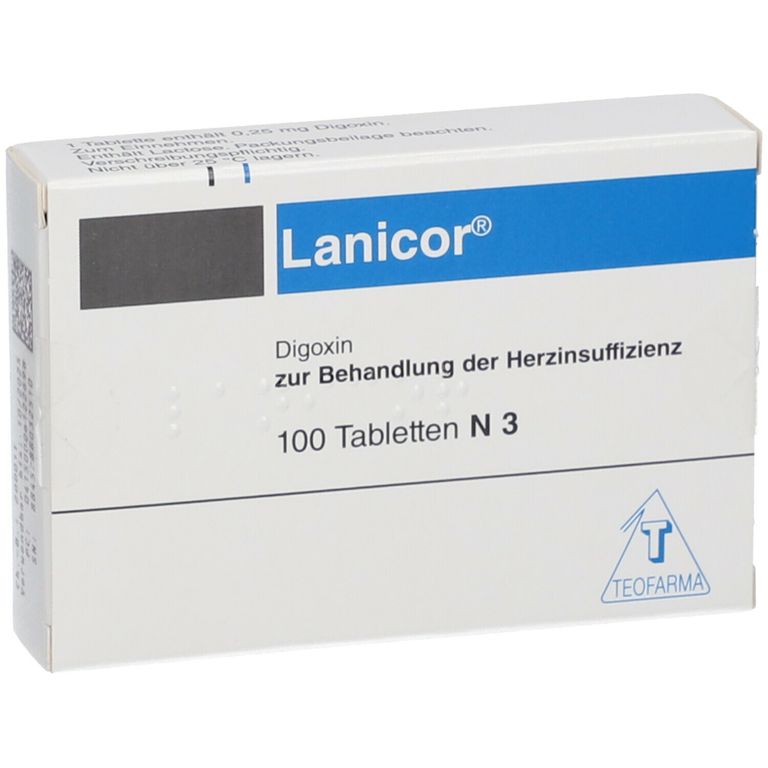 Lanicor® 0,25 mg Digoxin 100 St mit dem E-Rezept kaufen - Shop Apotheke