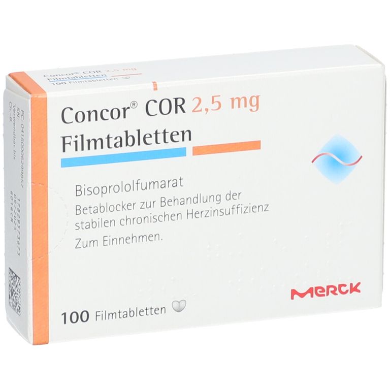 Concor® COR 2,5 mg 100 St mit dem E-Rezept kaufen - Shop Apotheke