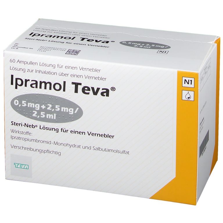 Ipramol Teva® 0,5 mg + 2,5 mg/2,5 ml 2x30 St mit dem E-Rezept kaufen ...