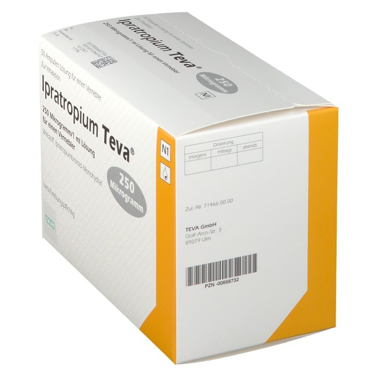 Ipratropium Teva® 250 µg/1 ml 50x1 ml mit dem E-Rezept kaufen - Shop ...