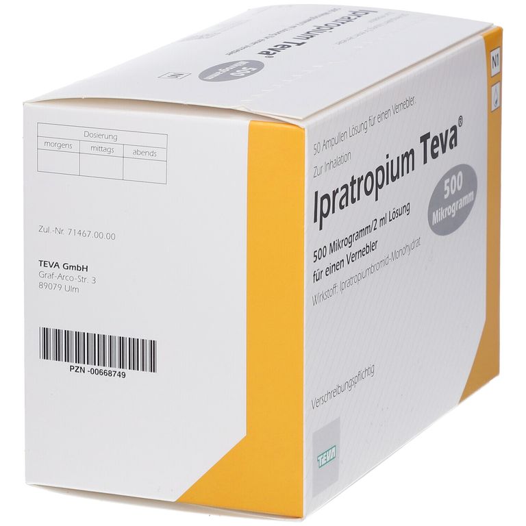 Ipratropium Teva® 500 µg/2 ml 50x2 ml mit dem E-Rezept kaufen - Shop ...