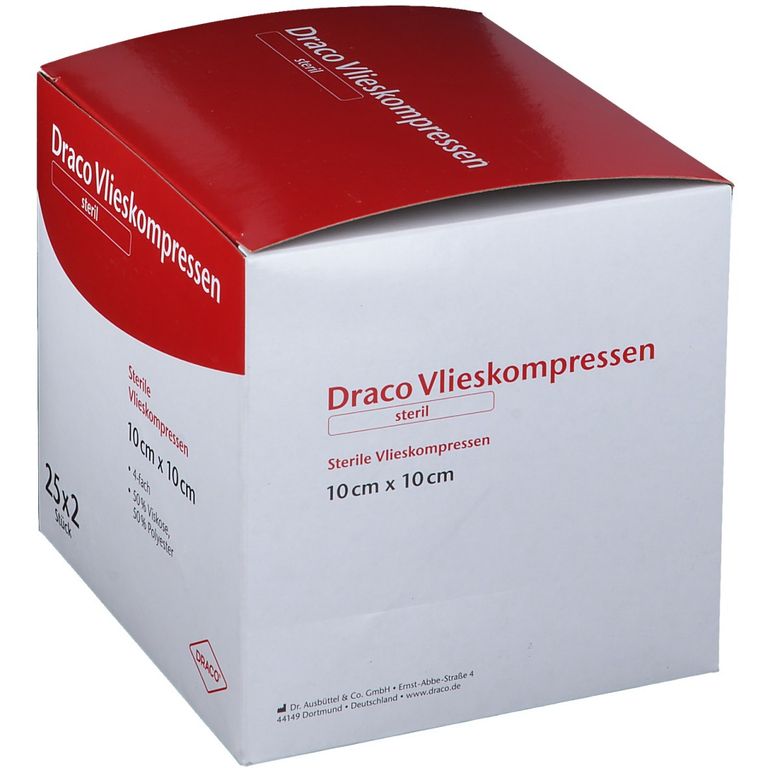 Draco Vliesstoffkompressen 10 x 10 cm steril 25x2 St - Shop Apotheke