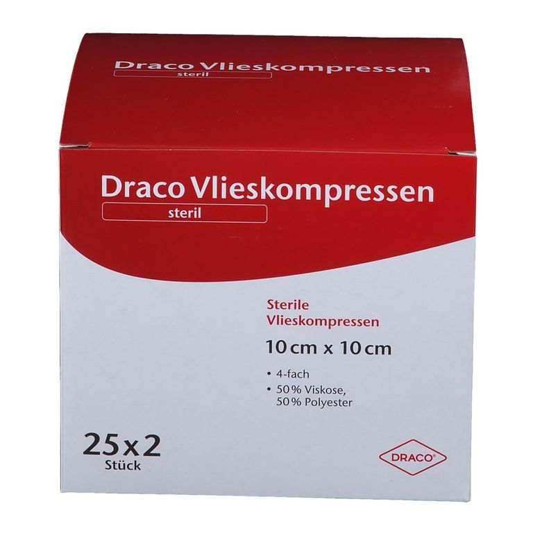 Draco Vliesstoffkompressen 10 x 10 cm steril 25x2 St - Shop Apotheke