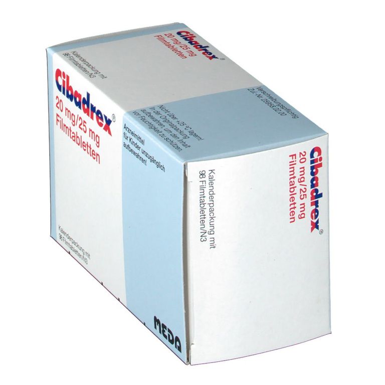 Cibadrex® 20 mg/25 mg 98 St mit dem E-Rezept kaufen - Shop Apotheke