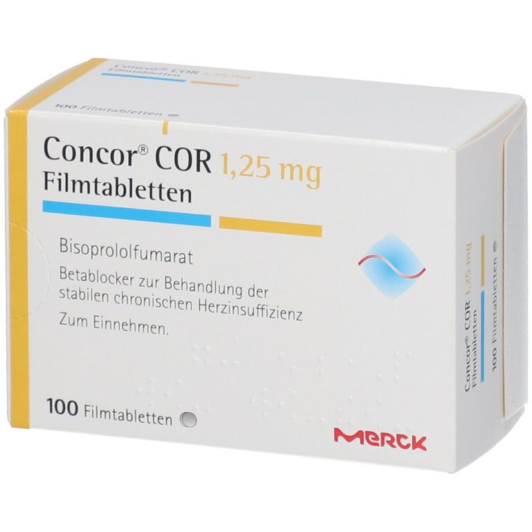 Concor® COR 1,25 mg 100 St mit dem E-Rezept kaufen - Shop Apotheke