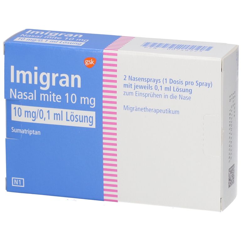 Imigran Nasal mite 10 mg 2 St mit dem E-Rezept kaufen - Shop Apotheke