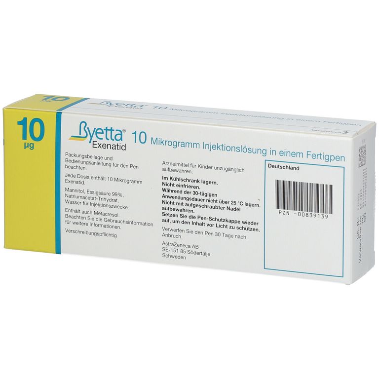 Byetta® 10 µg I.E. 3 St mit dem E-Rezept kaufen - Shop Apotheke
