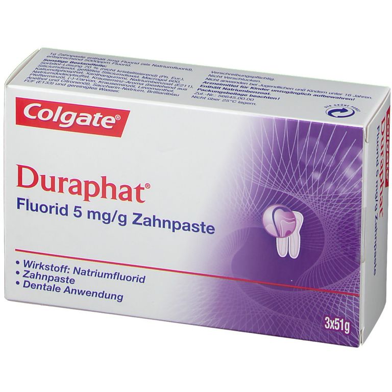 Colgate Duraphat Fluorid 5 mg/g Zahnpaste 3x51 g mit dem E-Rezept ...
