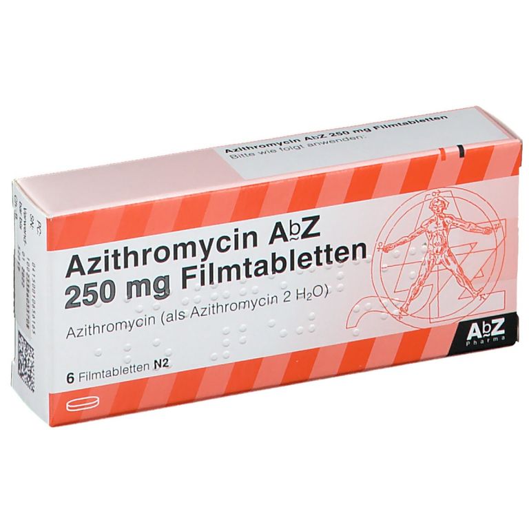 Azithromycin AbZ 250Mg 6 St mit dem E-Rezept kaufen - Shop Apotheke