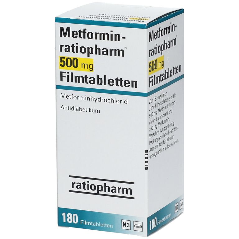 Metformin-ratiopharm® 500 mg 180 St - shop-apotheke.com