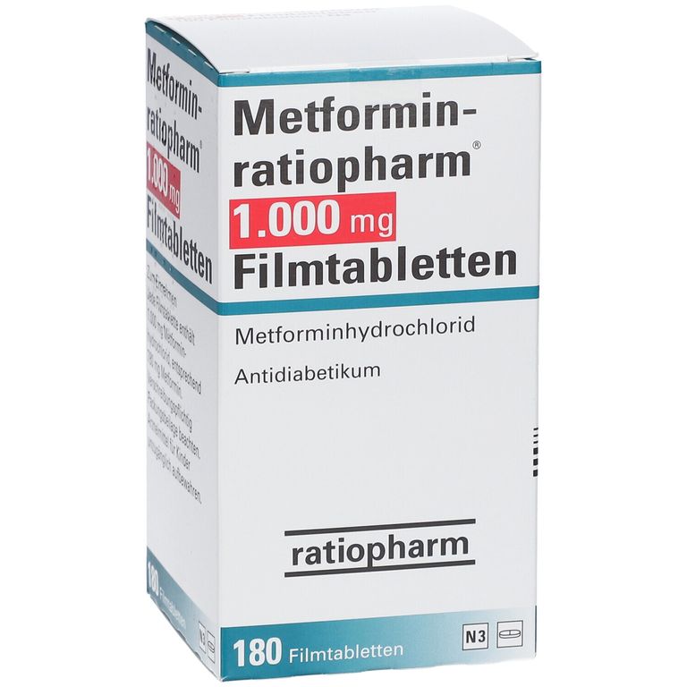Metformin-ratiopharm® 1000 mg 180 St mit dem E-Rezept kaufen - Shop ...
