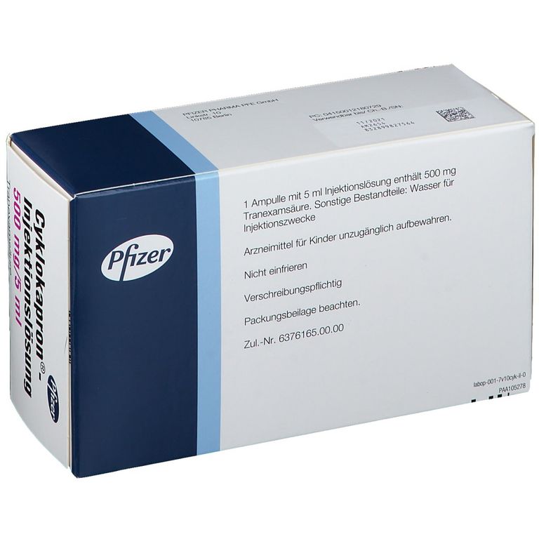 Cyklokapron®- Injektionslösung 500 mg/5 ml 10x5 ml mit dem E-Rezept ...