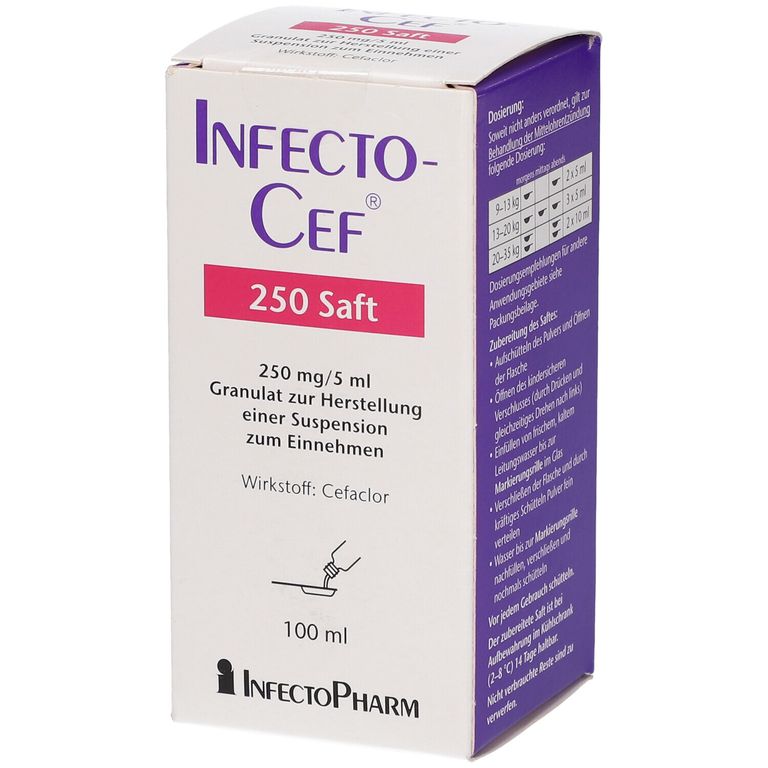 InfectoCef® 250 Saft 100 ml mit dem E-Rezept kaufen - Shop Apotheke