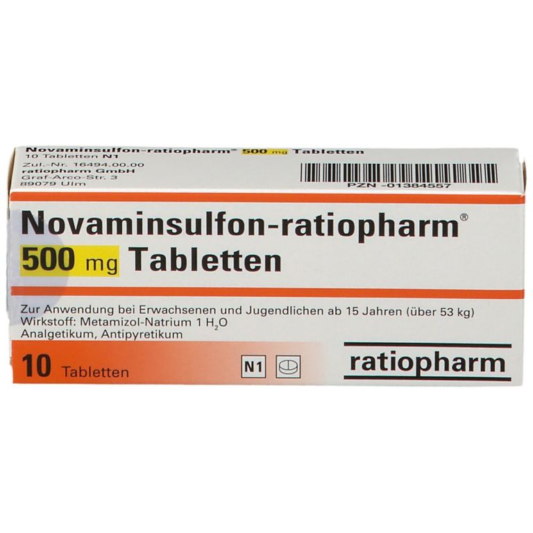 Novaminsulfon-ratiopharm® 500 mg 10 St mit dem E-Rezept kaufen - Shop ...