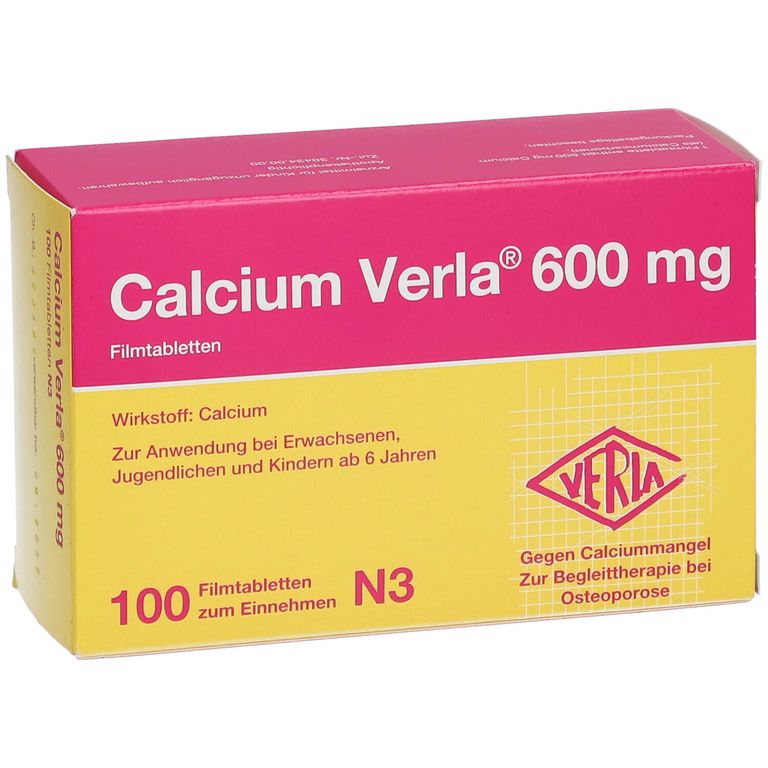 Calcium Verla® 600 mg Filmtabletten 100 St - Shop Apotheke