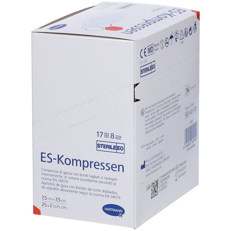 ES-Kompressen steril 8fach 7,5 x 7,5 cm 25x2 St - SHOP APOTHEKE