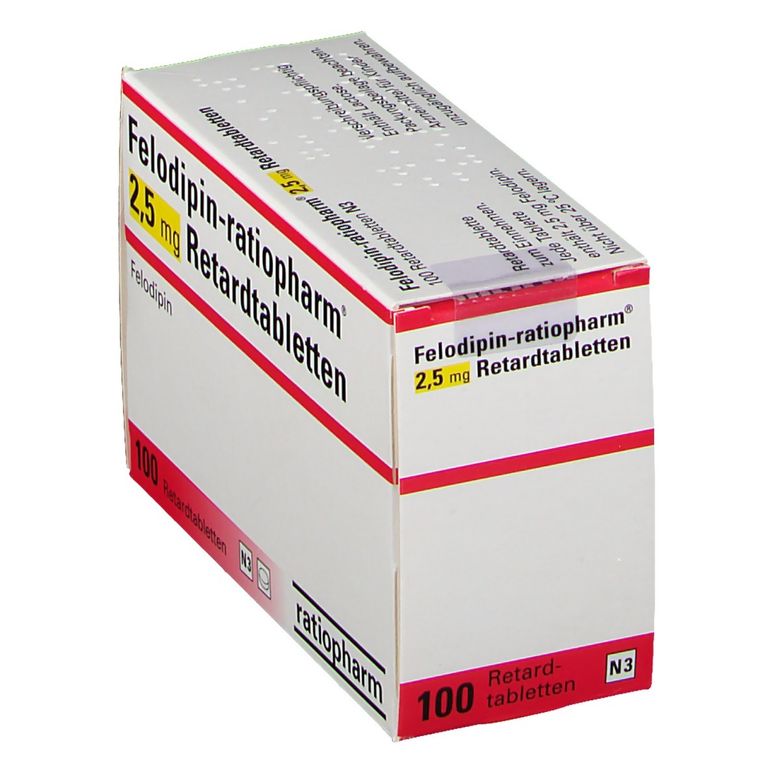 Felodipin-ratiopharm® 2,5 mg 100 St mit dem E-Rezept kaufen - Shop Apotheke