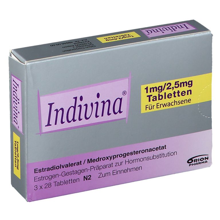 Indivina® 1 mg/2,5 mg 3x28 St mit dem E-Rezept kaufen - Shop Apotheke