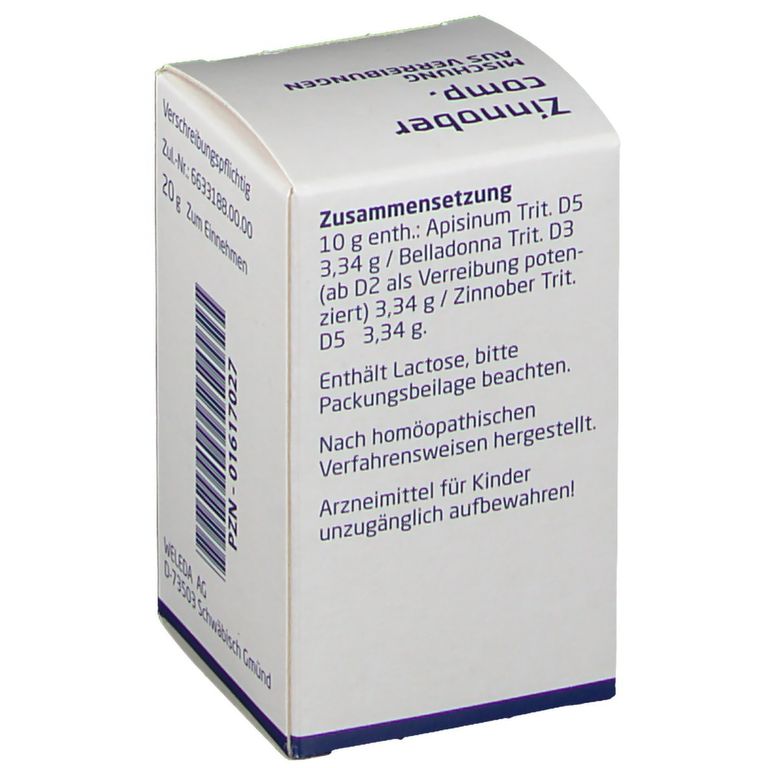 Zinnober comp. 20 g mit dem E-Rezept kaufen - Shop Apotheke