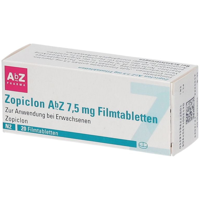 Zopiclon AbZ 7.5Mg b 20 St mit dem E-Rezept kaufen - Shop Apotheke
