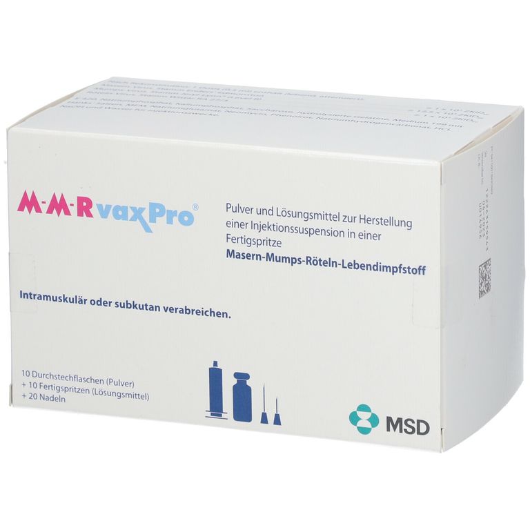 MMR Vaxpro 10x0,5 ml mit dem E-Rezept kaufen - Shop Apotheke