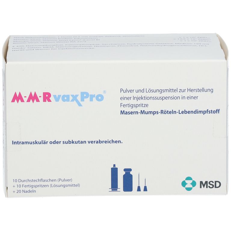 MMR Vaxpro 10x0,5 ml mit dem E-Rezept kaufen - Shop Apotheke