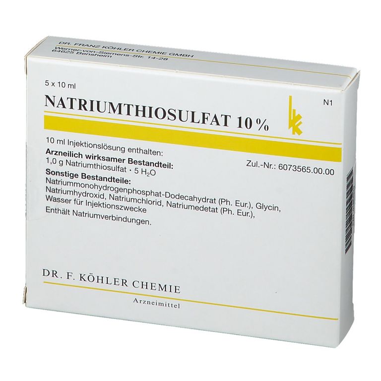 NATRIUMTHIOSULFAT 10 % 5x10 ml mit dem E-Rezept kaufen - Shop Apotheke