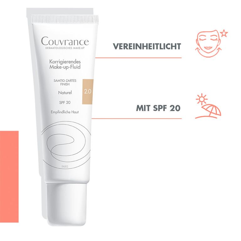 Avène Couvrance korrigierendes Make-up Fluid 02 Naturel mit UV-Schutz ...