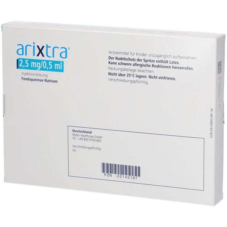 arixtra® 2,5 mg/0,5 ml 7x0,5 ml mit dem E-Rezept kaufen - Shop Apotheke