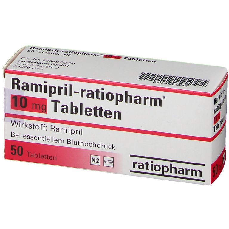 Ramipril-ratiopharm® 10 mg 50 St mit dem E-Rezept kaufen - Shop Apotheke