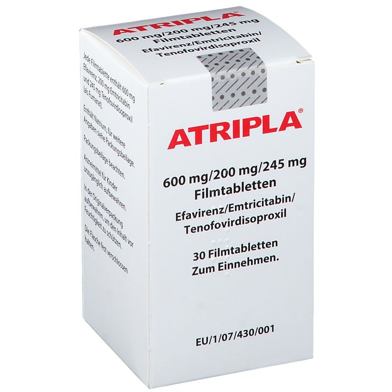 ATRIPLA® 600 mg/200 mg/245 mg 30 St mit dem E-Rezept kaufen - Shop Apotheke